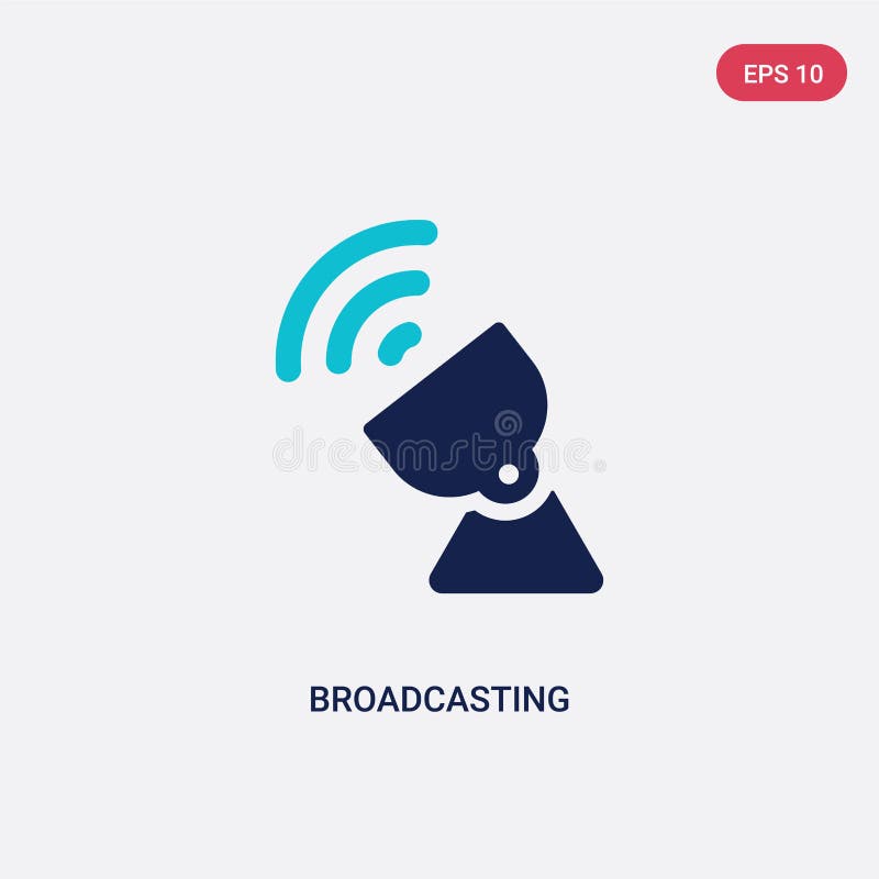 Two Color Broadcasting Vector Icon from Communications Concept ...
