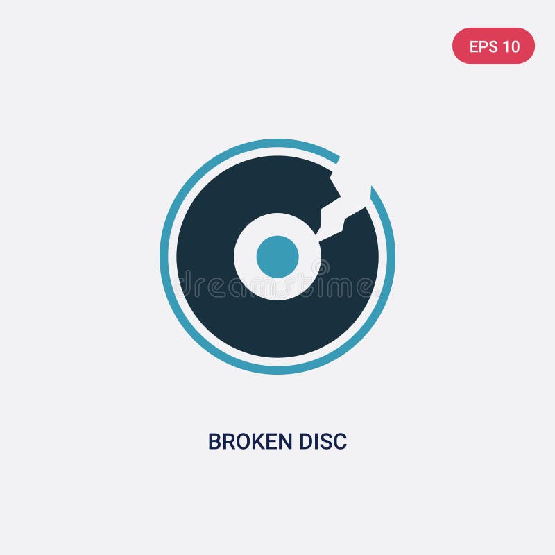 Two Color Broken Disc Vector Icon from Multimedia Concept. Isolated ...