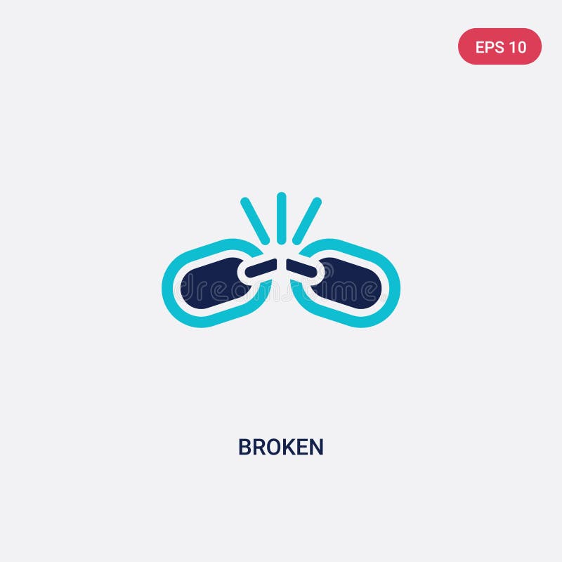 Two Color Broken Vector Icon from Electrian Connections Concept ...