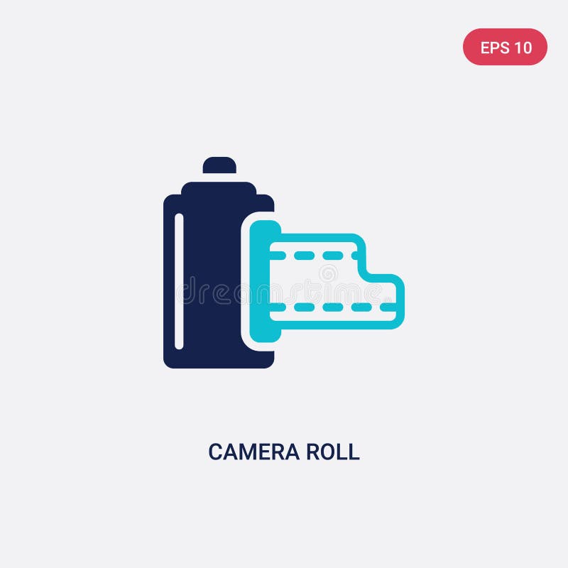 Two Color Camera Roll Vector Icon from Cinema Concept. Isolated Blue ...