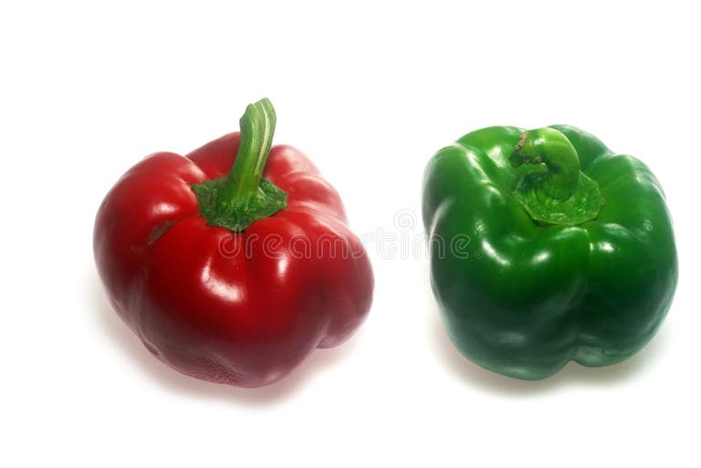 Two Color Capsicum Isolated Stock Photo - Image of ripe, pepper: 6331818