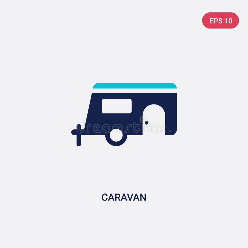 Caravan Icon in Different Style Vector Illustration. Two Colored and ...