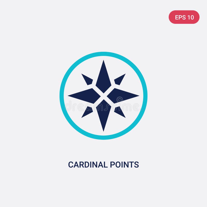 Two Color Cardinal Points on Winds Star Vector Icon from Army Concept ...