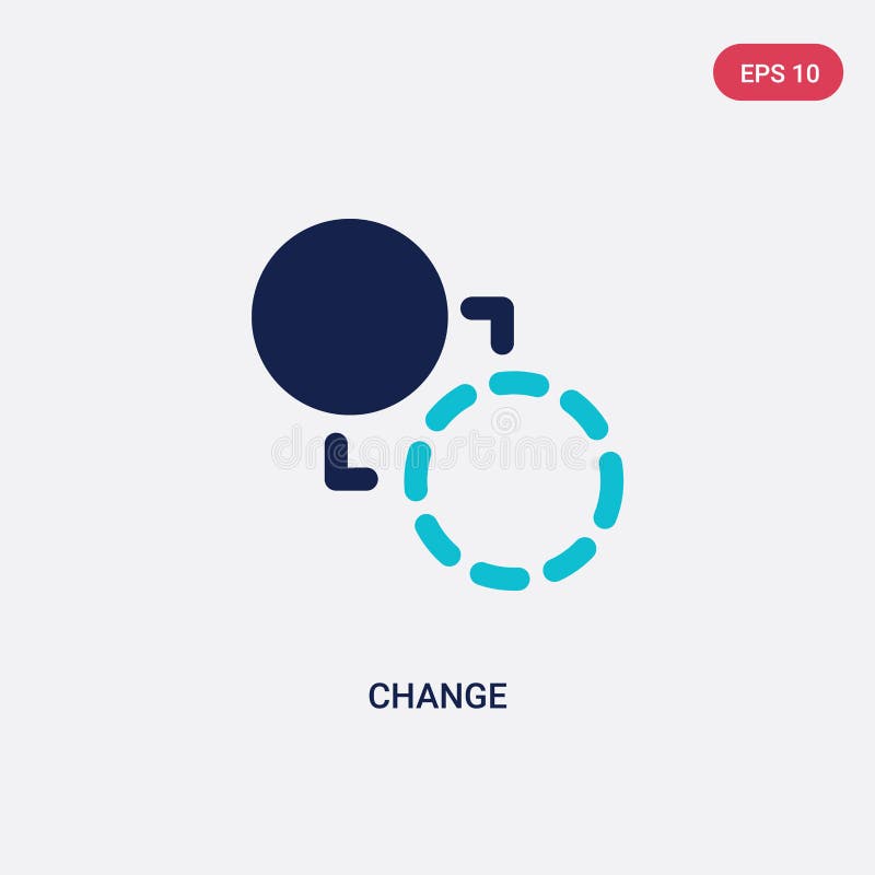Two Color Change Vector Icon from Geometry Concept. Isolated Blue ...