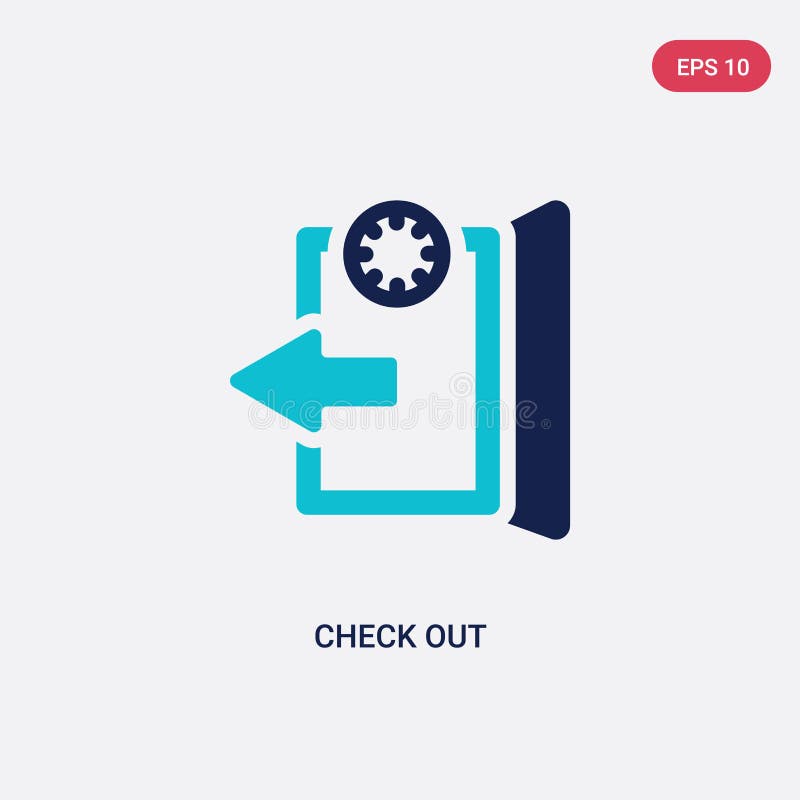 Two Color Check Out Vector Icon from Accommodation Concept. Isolated ...