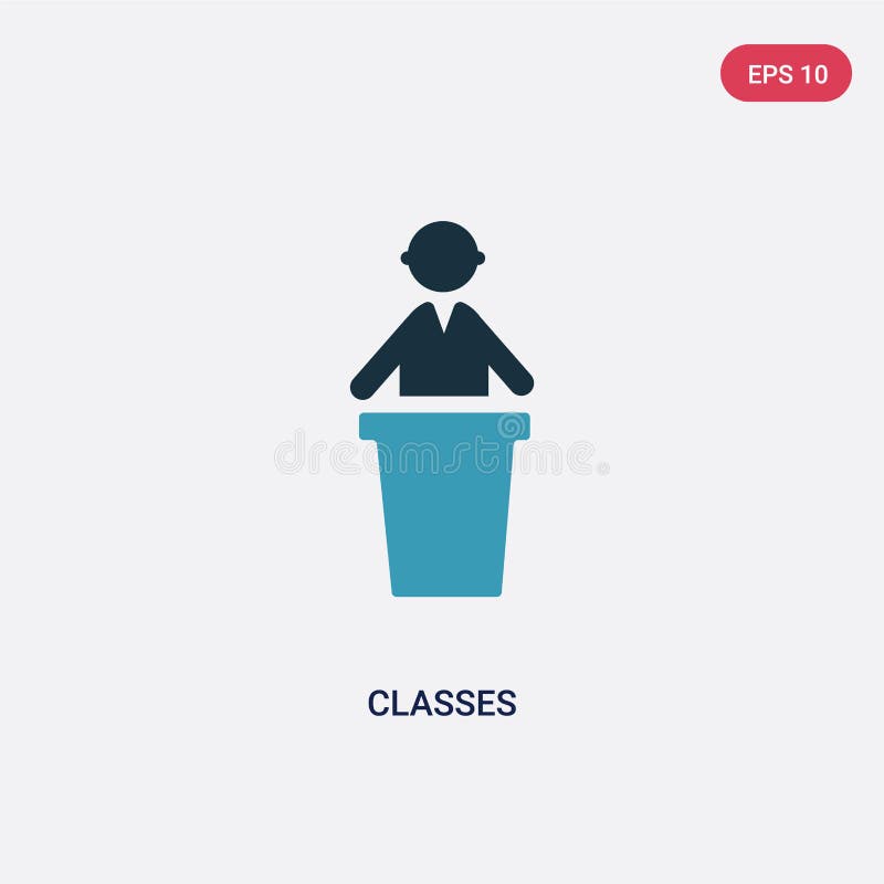 Two Color Classes Vector Icon from People Concept. Isolated Blue ...