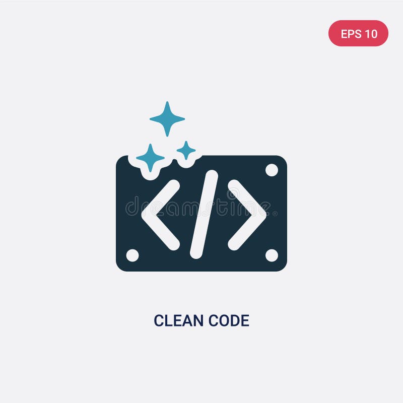 Two Color Clean Code Vector Icon From Programming Concept Isolated Blue Clean Code Vector Sign