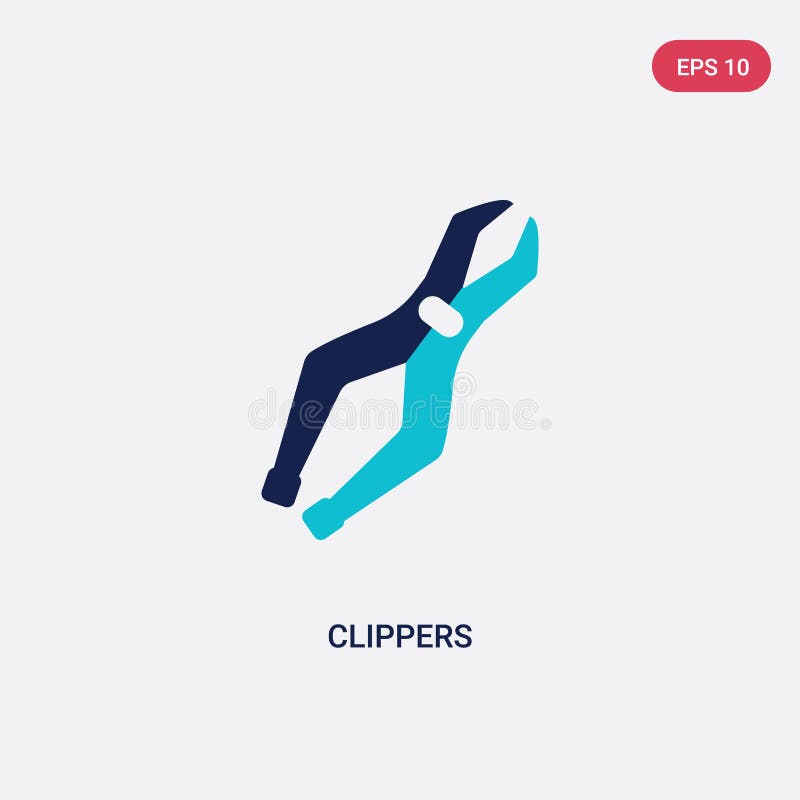 Two Color Clippers Vector Icon from Construction Concept. Isolated Blue ...