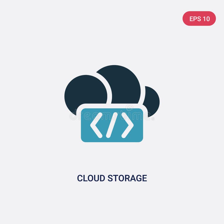 Two Color Cloud Storage Vector Icon from Programming Concept. Isolated ...