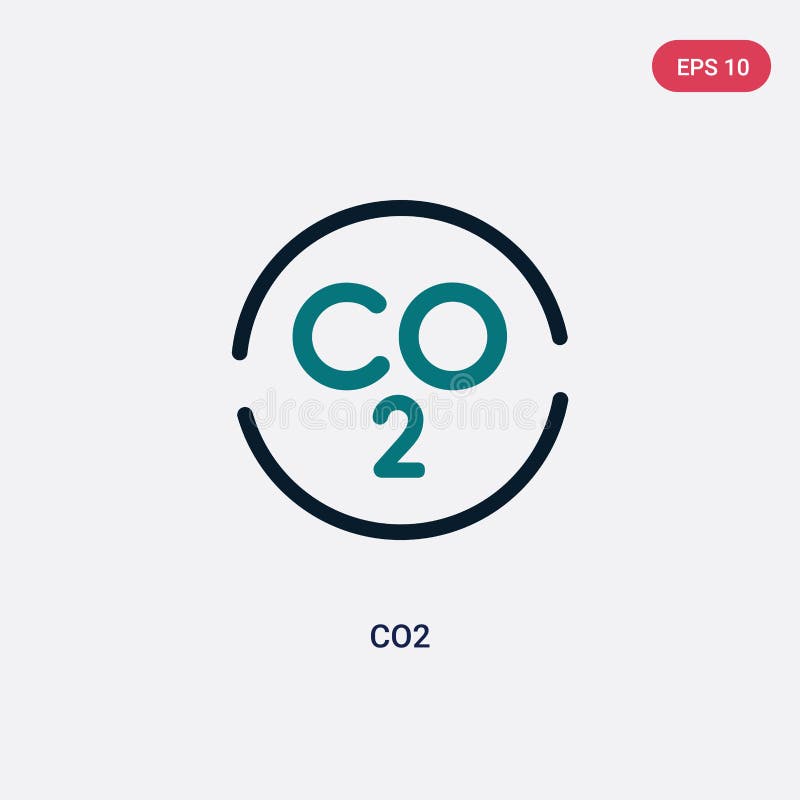 Two Color Co2 Vector Icon from Maps and Flags Concept. Isolated Blue ...