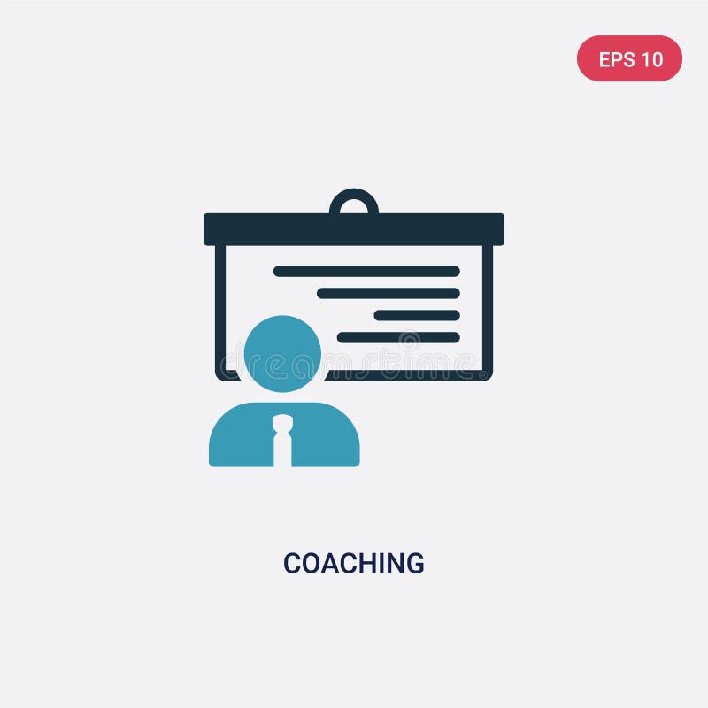Two Color on Coaching Vector Icon from General Concept. Isolated Blue ...