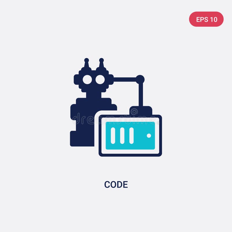 Two Color Code Listing Vector Icon From Programming Concept Isolated Blue Code Listing Vector