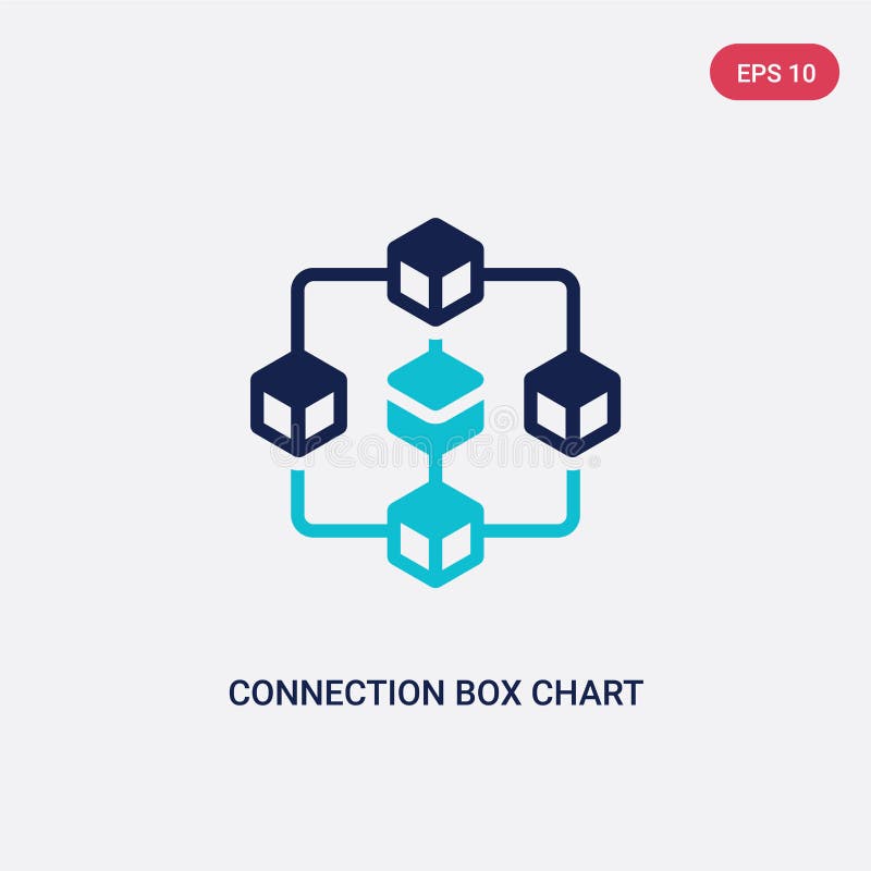 Two Color Connection Box Chart Vector Icon from Business Concept ...