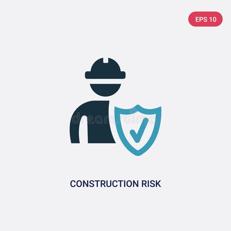 Two Color Construction Risk Vector Icon from Insurance Concept ...