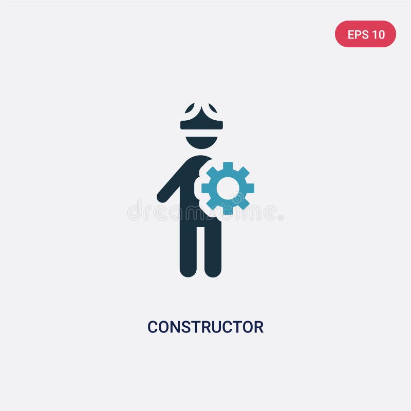 Two Color Builder Vector Icon from People Skills Concept. Isolated Blue ...