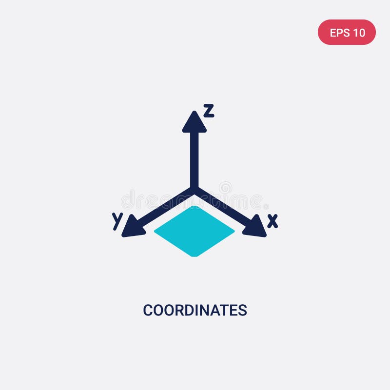 Two Color Coordinates Vector Icon from Geometric Figure Concept ...