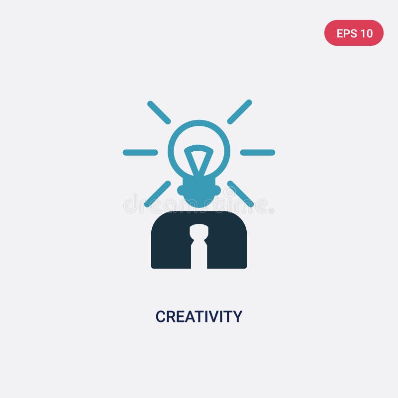 Two Color Creativity Vector Icon from Strategy Concept. Isolated Blue ...