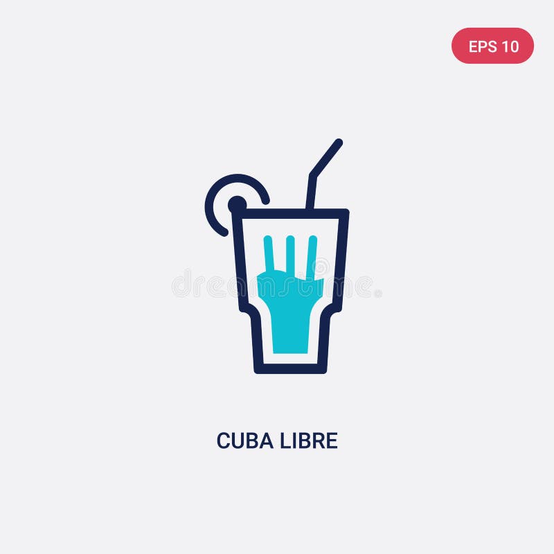 Two Color Cuba Libre Vector Icon from Drinks Concept. Isolated Blue ...