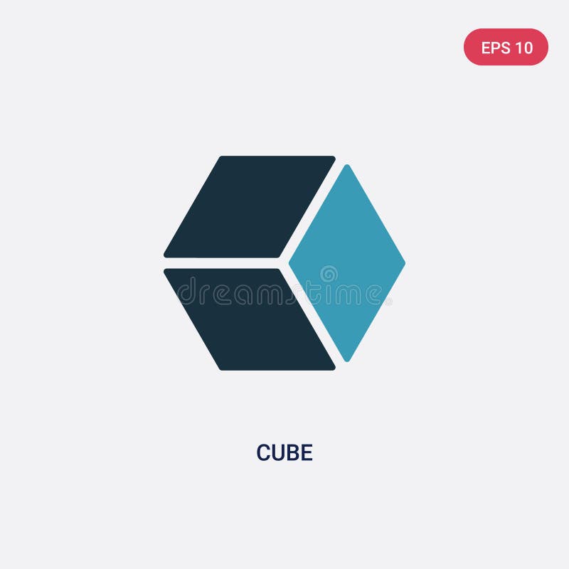Two Color Cubes Vector Icon from Kid and Baby Concept. Isolated Blue ...