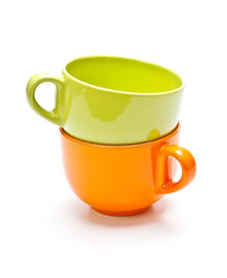 Two color cups stock photo. Image of glass, green, color - 26840998