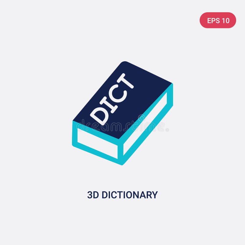 Two Color 3d Dictionary Vector Icon from Education Concept. Isolated ...