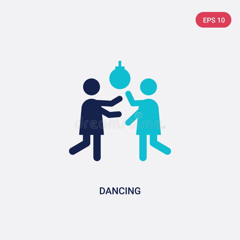 Two Color Man Dancing Vector Icon From Humans Concept Isolated Blue
