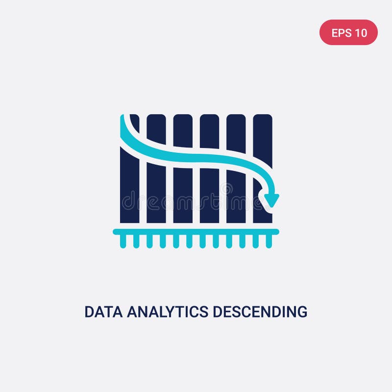 Two Color Data Analytics Descending Line Graphic Vector Icon from ...