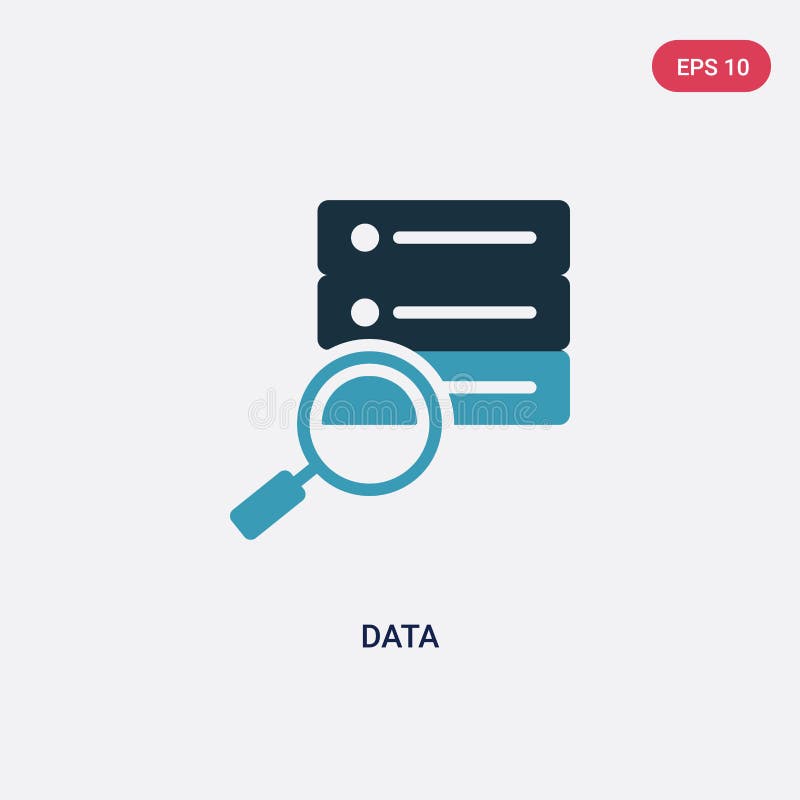 Two Color Data Vector Icon from Strategy Concept. Isolated Blue Data ...