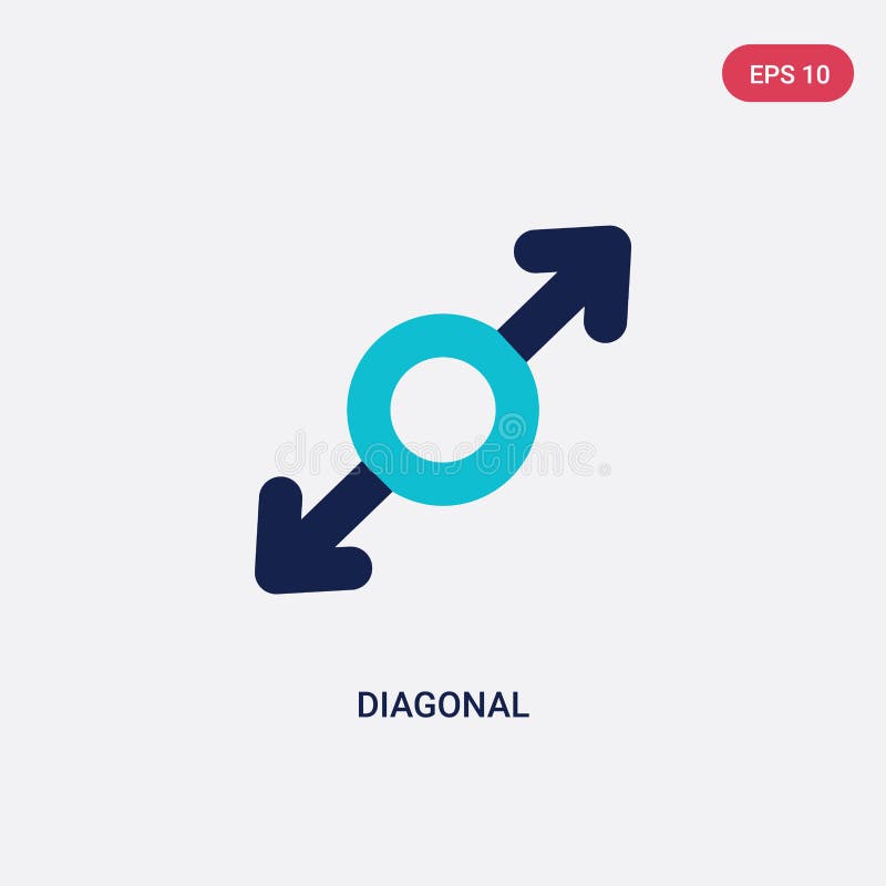 Two Color Diagonal Resize Vector Icon from Arrows Concept. Isolated ...