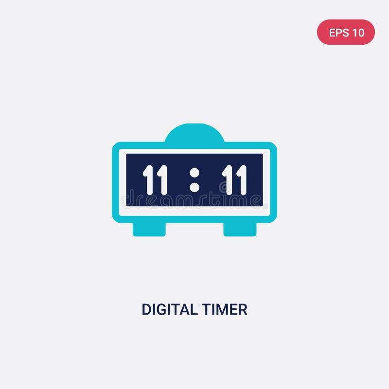 Two Color Digital Timer Vector Icon from Education Concept. Isolated ...