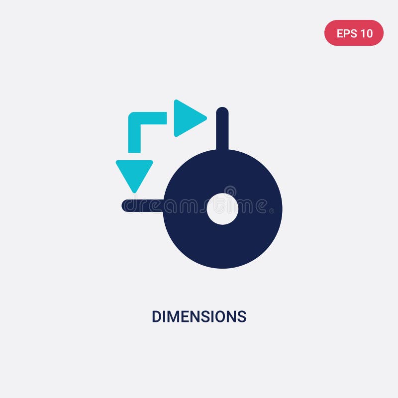 Two Color Dimensions Vector Icon from Geometry Concept. Isolated Blue ...