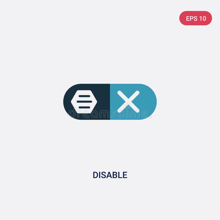 Two Color Disable Vector Icon from Interface Concept. Isolated Blue ...