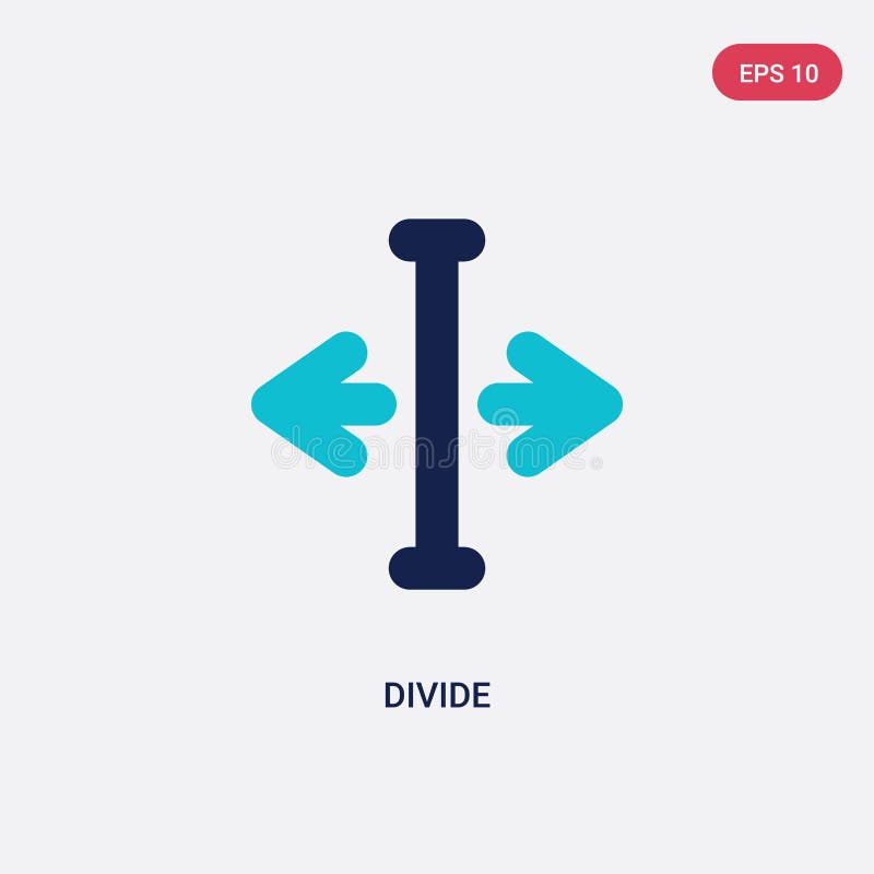 Two Color Divide Vector Icon from Arrows 2 Concept. Isolated Blue ...