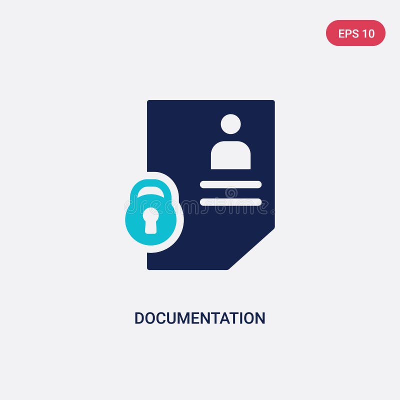 Two Color Documentation Vector Icon from Gdpr Concept. Isolated Blue ...