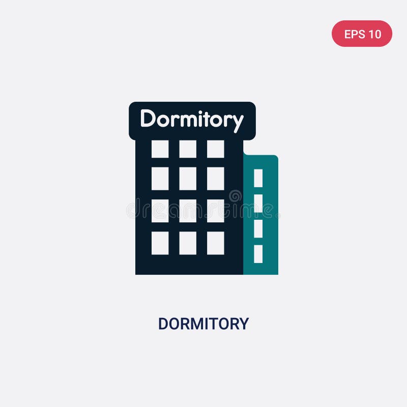 Two Color Dormitory Vector Icon from Maps and Flags Concept. Isolated ...