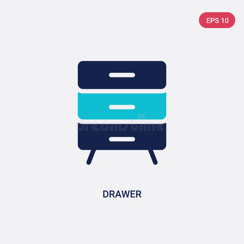Two Color Drawer Vector Icon from Content Concept. Isolated Blue Drawer ...