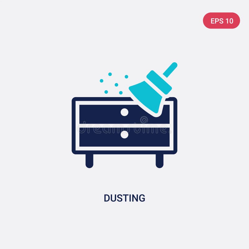 Two Color Dusting Vector Icon from Cleaning Concept. Isolated Blue ...