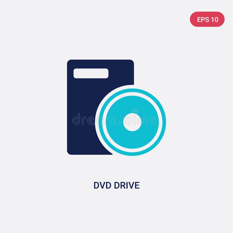Two Color Dvd Drive Vector Icon from Computer Concept. Isolated Blue ...