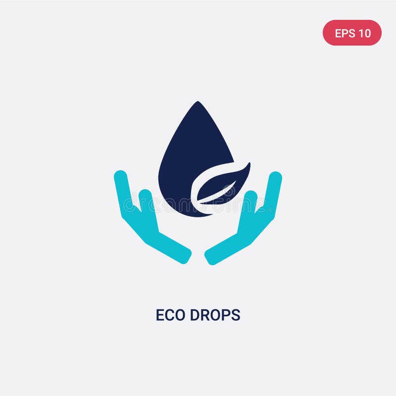 Two Color Eco Drops Vector Icon from Ecology and Environment Concept ...