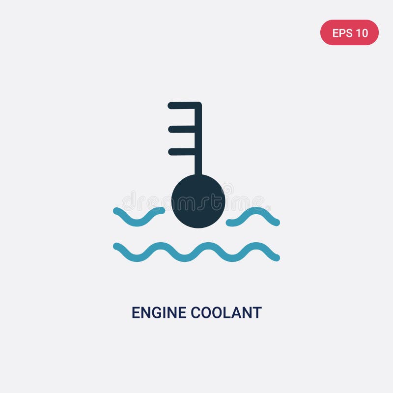 Two Color Engine Coolant Vector Icon from Shapes Concept. Isolated Blue ...