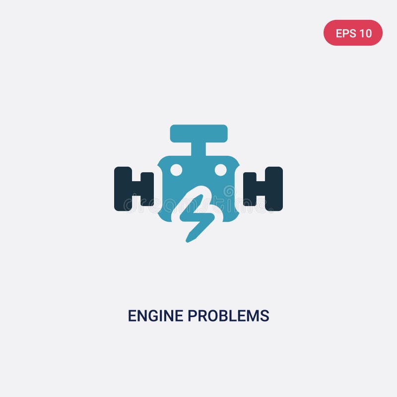 Engine Problems Icon in Different Style Vector Illustration. Two ...