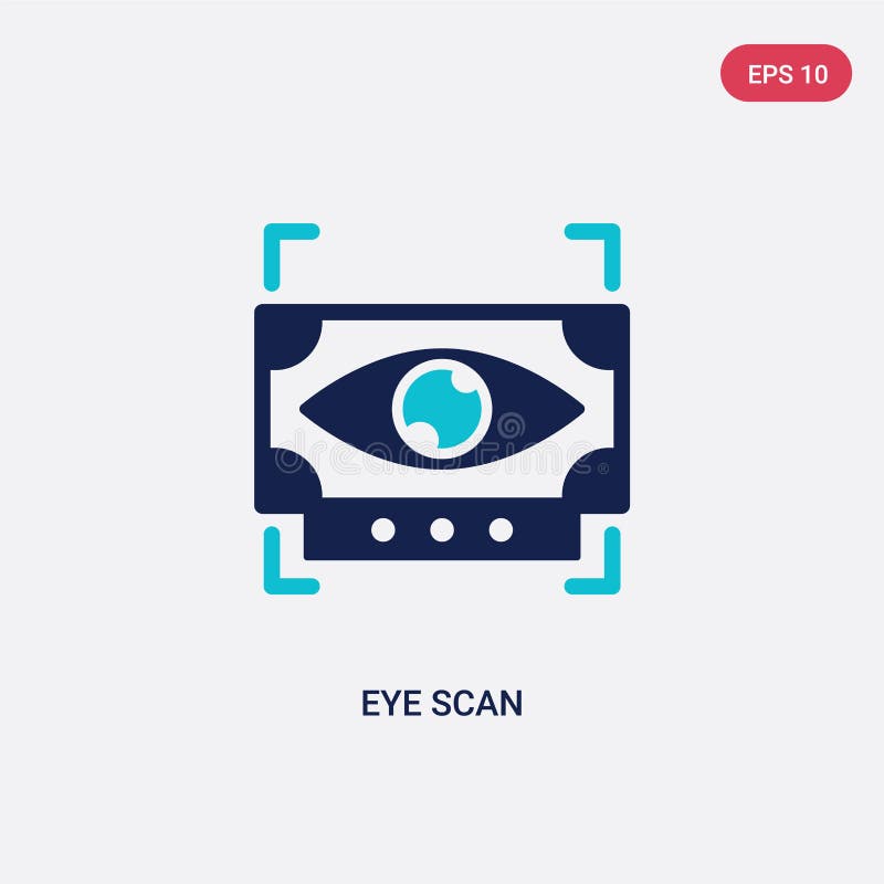 Two Color Scan Vector Icon from Medical Concept. Isolated Blue Scan ...