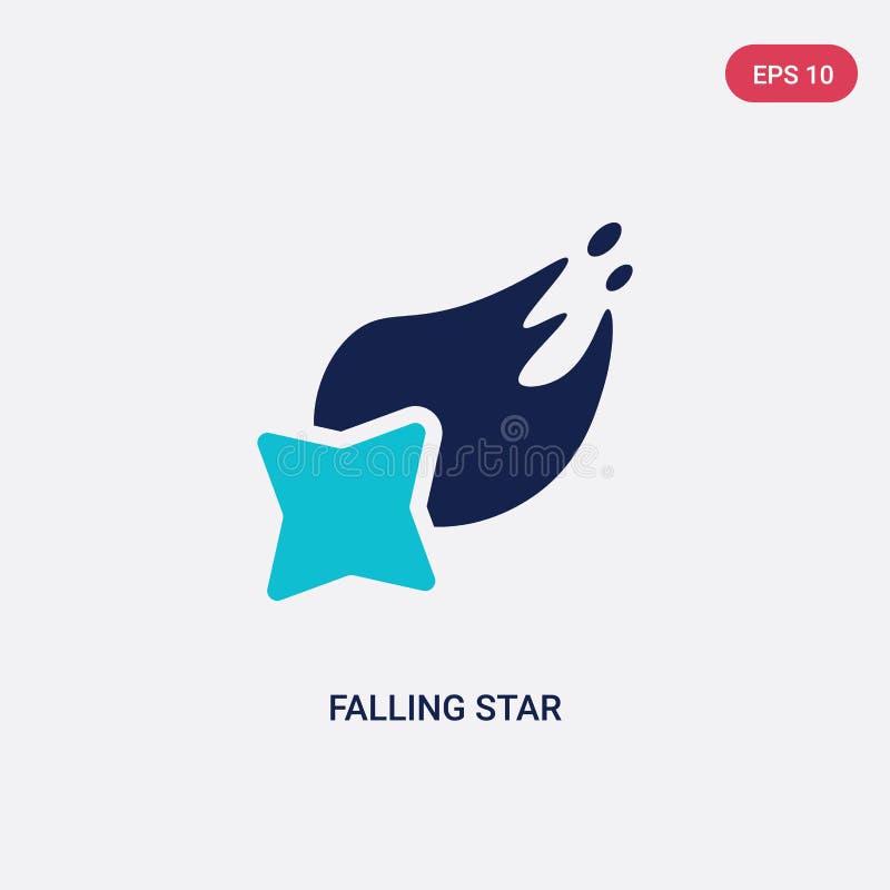 Two Color Falling Star Vector Icon from Astronomy Concept. Isolated ...