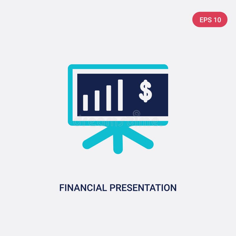 Two Color Financial Presentation Vector Icon from E-commerce and ...