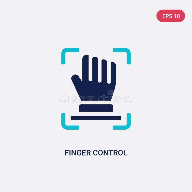 Two Color Finger Control Vector Icon from Augmented Reality Concept ...