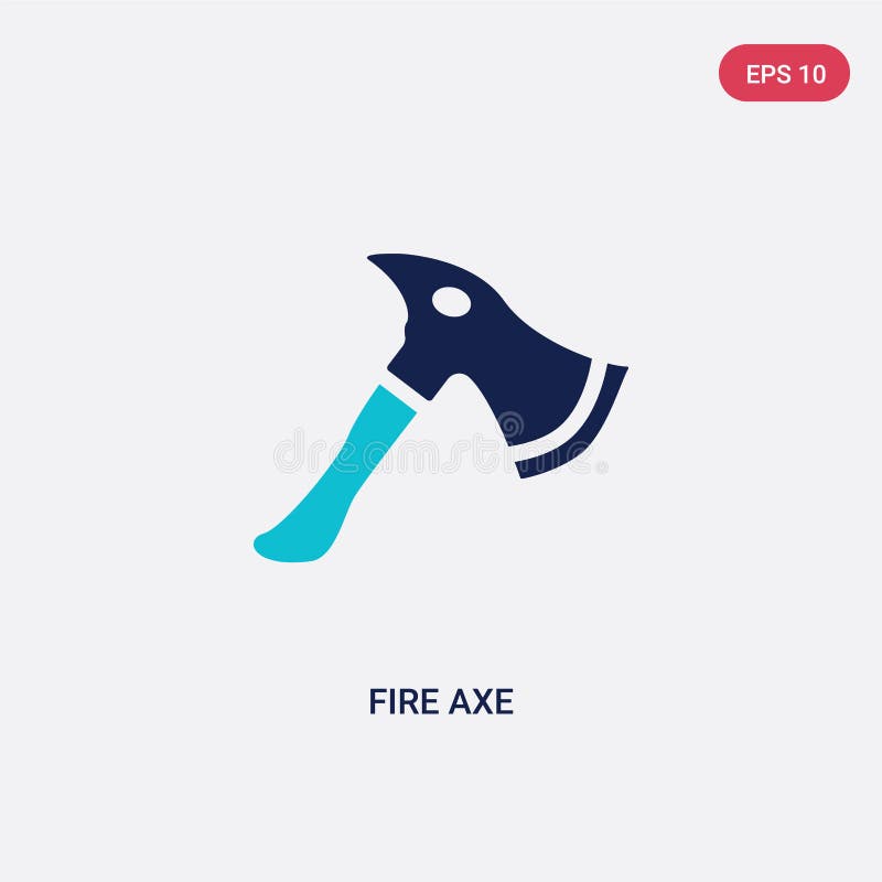 Two Color Fire Axe Vector Icon from General Concept. Isolated Blue Fire ...