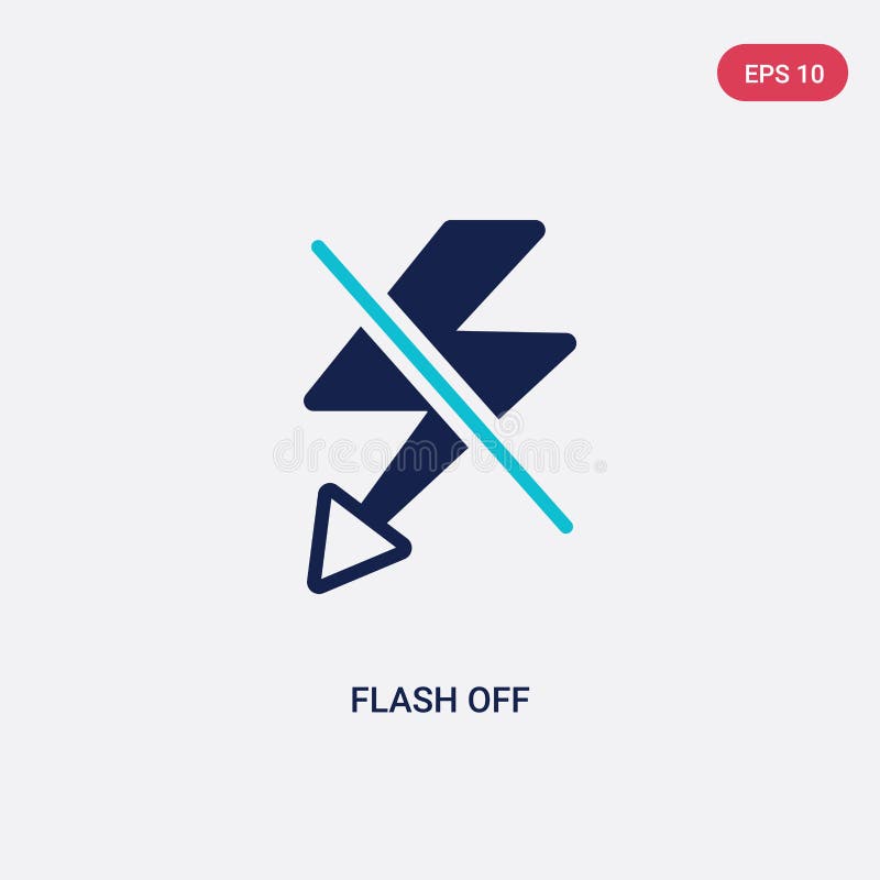 Two Color Flash Off Vector Icon from Electronic Stuff Fill Concept ...