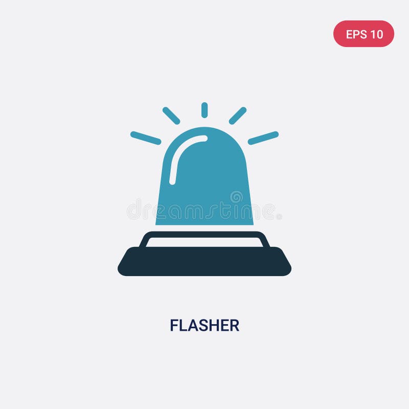 Two Color Flasher Vector Icon from Security Concept. Isolated Blue ...