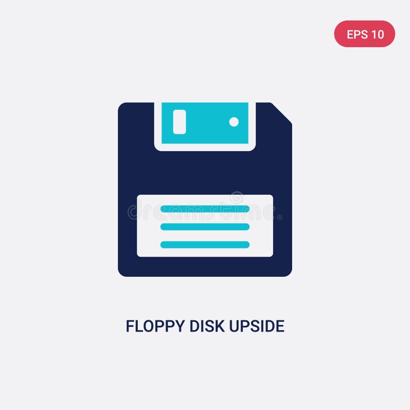 Two Color Floppy Disk Upside Down Vector Icon from Hardware Concept ...