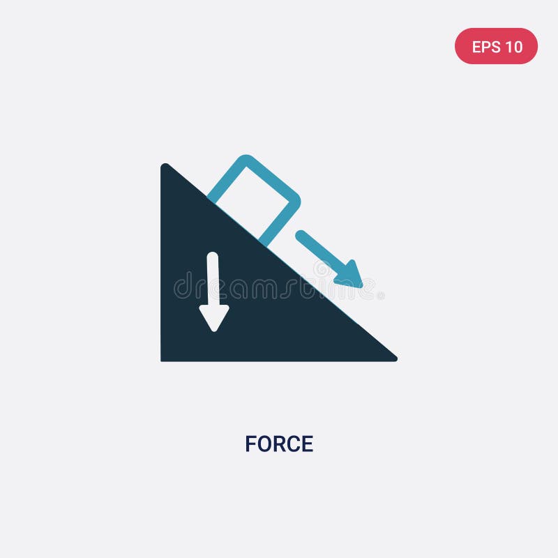Two Color Force Vector Icon from Science Concept. Isolated Blue Force ...